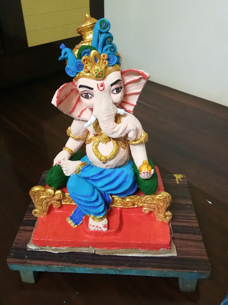 Hand made shadu mati Mayur Ganesh | Ganapati Bappa Morya