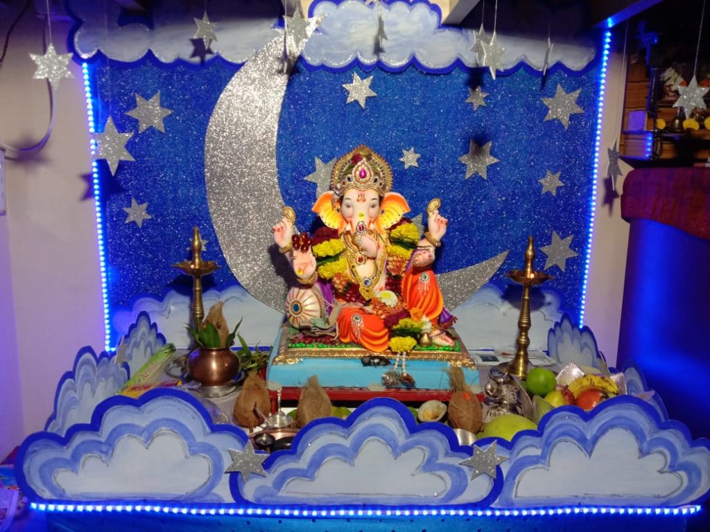 Our Bappa with homemade decoration | Ganapati Bappa Morya